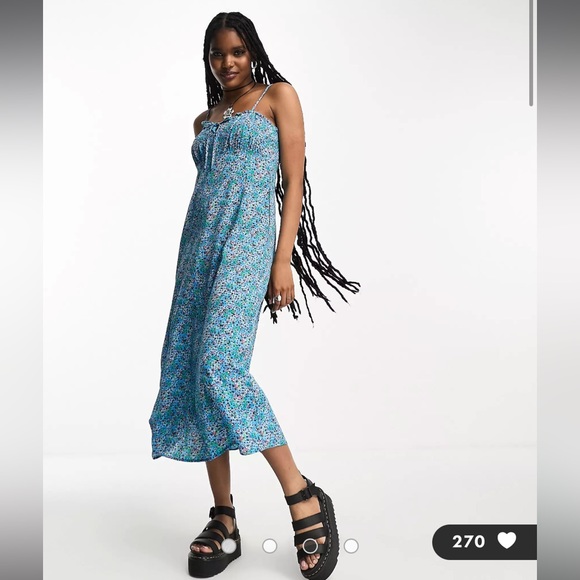 Only | Dresses | Nwt Asos Only Maxi Cami Dress In Blue Ditsy Floral ...